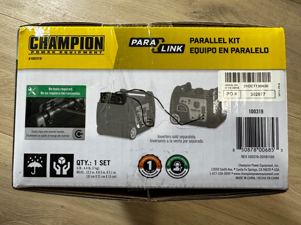 Champion 100319 50 Amp Parallel Kit 850878006853 | eBay
