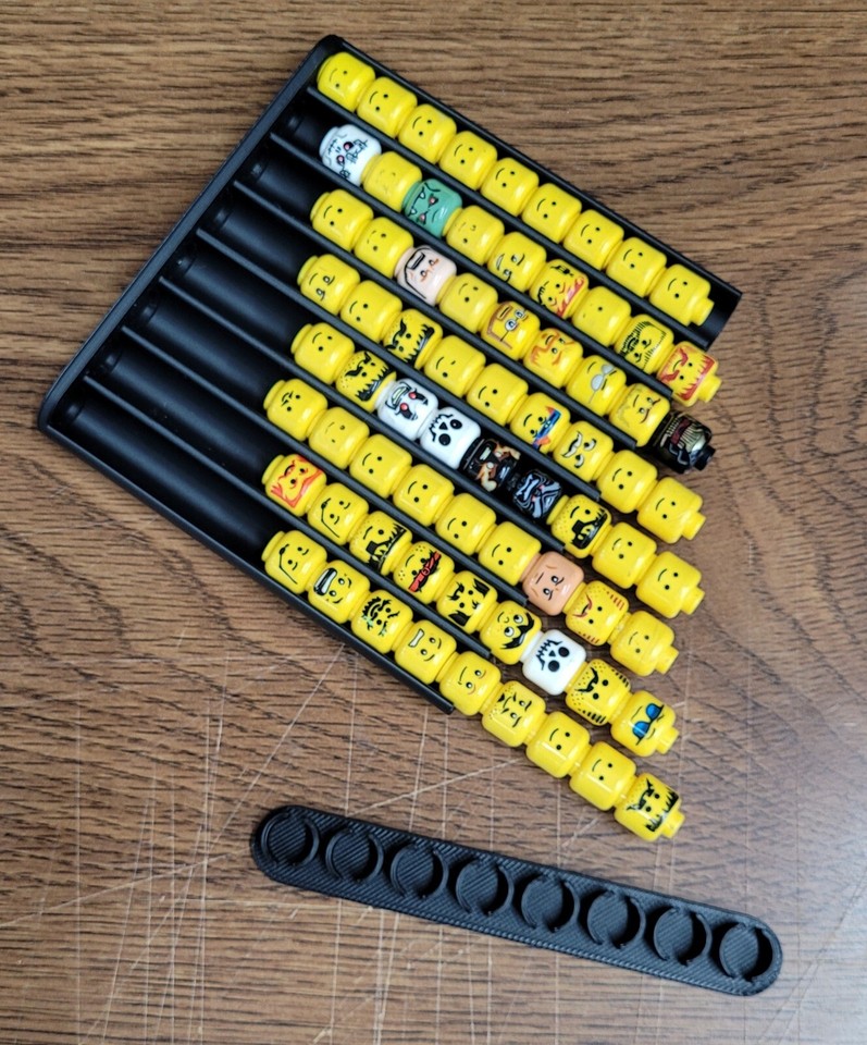 Lego Minifig Head Display Storage Rack - 3d Printed - ANY COLOR - Holds ...