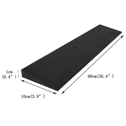 Non-Slip Solid Rubber Threshold Ramp cuttable Black Engineering ...