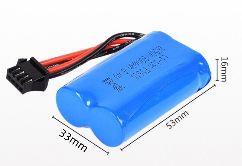 New 16500 6.4v 800mAh SM-4P Battery For Weili 6-wheel Off-road | eBay
