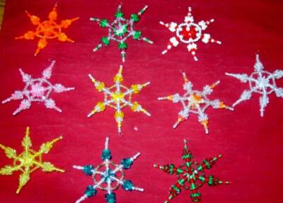 10 ~ Vtg WALCO Merri Mac Kit ~ Star Sputnik Snowflake Beaded Christmas ...