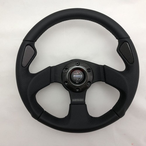 MOMO Jet 320mm Black leather steering wheel REAL carbon fibre ...