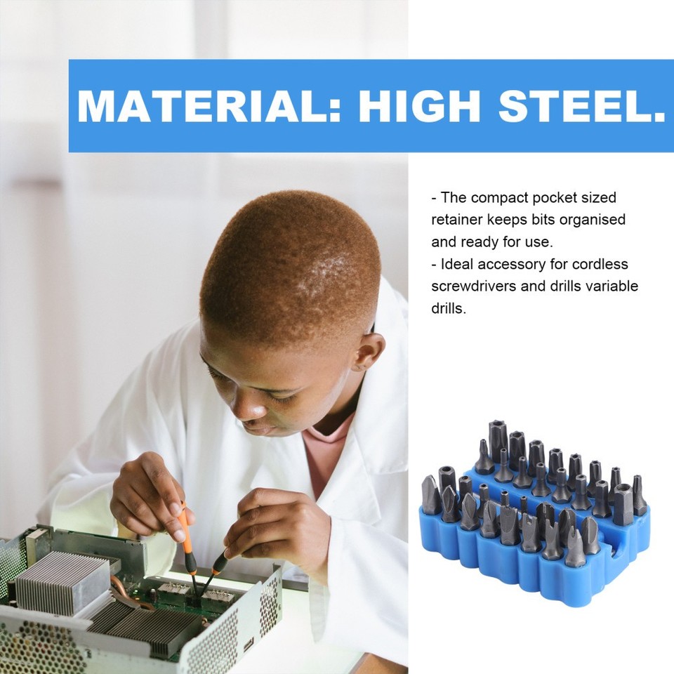 33 Pcs Security Bit Set Tamper Proof Star Screwdriver with Bit Holder ...