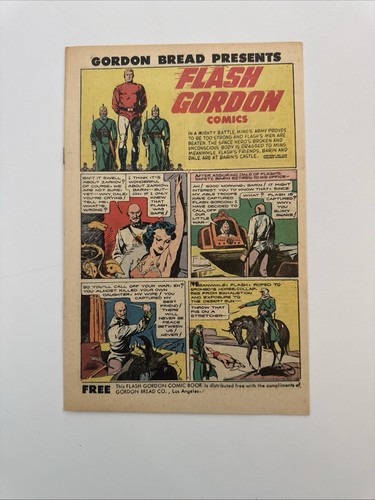GORDON BREAD PRESENTS FLASH GORDON COMICS #1 RARE PROMOTIONAL GIVEAWAY ...