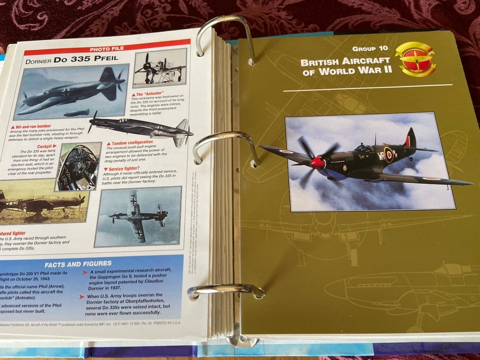 Aircraft Of The World The Complete Guide 16 Groups HC 3 Ring Binder Vg+ ...