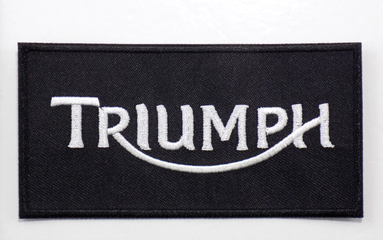 TRIUMPH MOTORCYCLES EMBROIDERED PATCH IRON/SEW ON ~4-1/8" x 2-1/8 ...