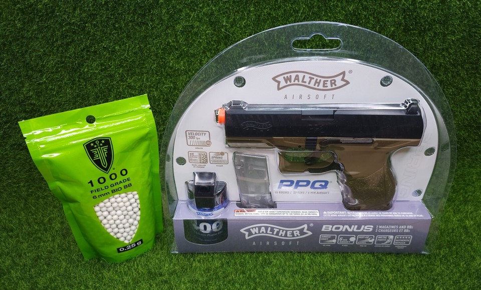 Umarex Walther PPQ Special Ops Airsoft Spring Pistol 2 Magazines & BBs ...