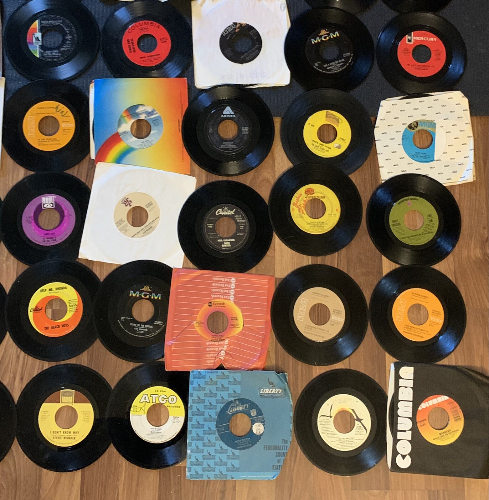 Juke Box Lot Of 100- Vinyl 45 RPM Records -Rolling Stones Beatles ...