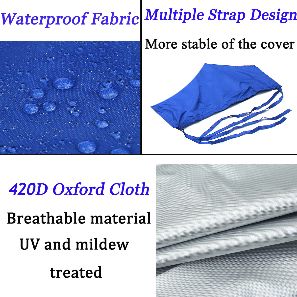 Blue Mainsail Cover - Sail cover For 9-10ft foot boom Boat Yacht Boom ...