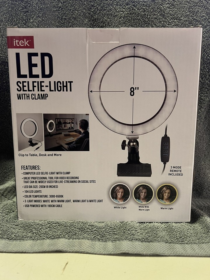 Itek LED Selfie Ring Light W/Phone Holder & Flexible Gooseneck Arms ...