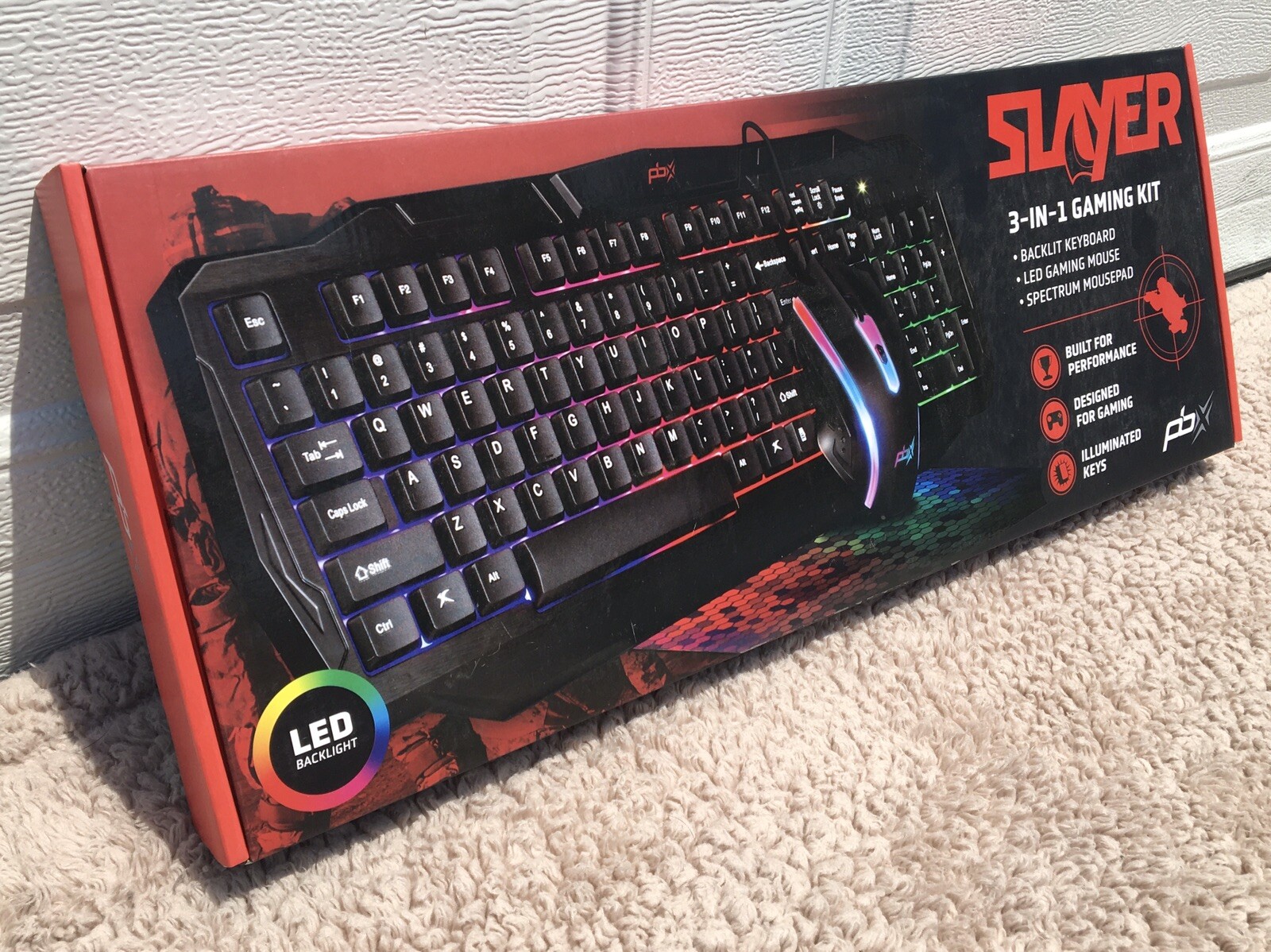 PBX Slayer 3 in 1 Gaming Kit. Backlit Keyboard, LED Gaming Mouse and ...