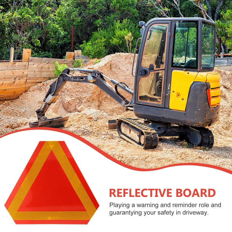 2Pcs Reflective Boards Triangle Sign for Slow Moving Vehicles Rear ...