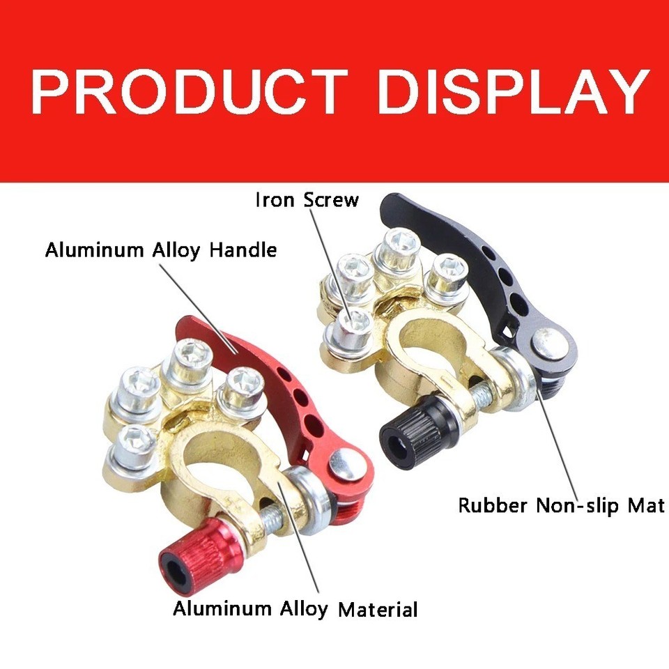 2X 12V Battery Terminals Connectors Clamps Quick Release For Caravan ...