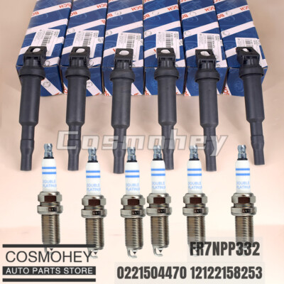 6X BOSCH Ignition Coils &Spark Plugs FR7NPP332 Fit for BMW E82 E90 E92 ...