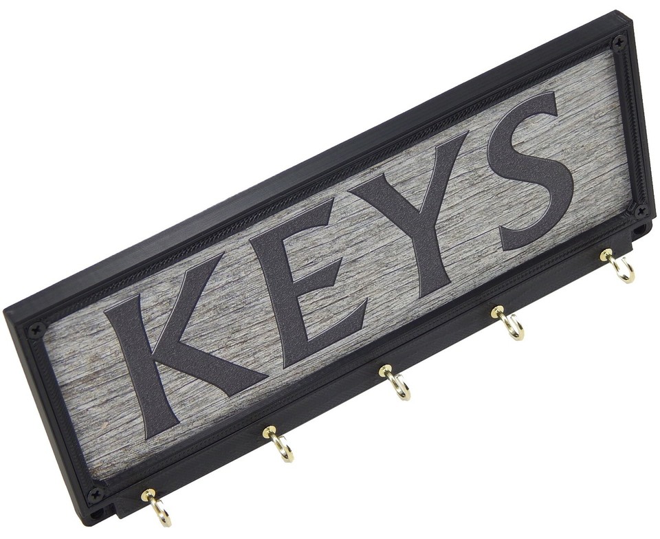 Keys Key Rack Holder Hanger Rustic Farmhouse Decor Print Wall Mount 5 ...