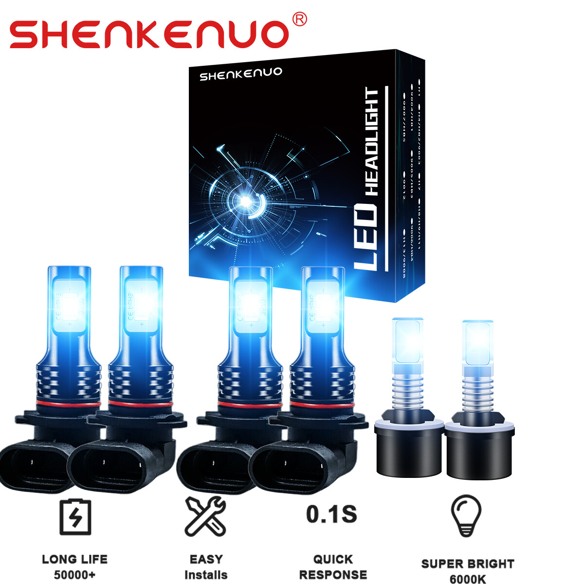 For Saturn Vue 2006 2007 8000K LED Headlight High Low Beam + Fog Light ...