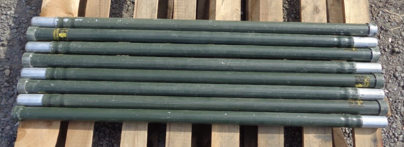 LOT OF 8 USED MILITARY 4FT RIBBED ALUMINUM ANTENNA TOWER MAST SECTIONS ...