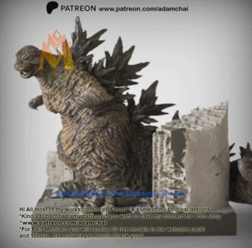 Godzilla Diorama Monster Figure High Quality 12K Abs Resin 3D Printed ...