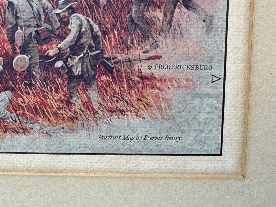 EVERETT HENRY 1961 CIVIL WAR PRINT VIRGINIA RED BADGE OF COURAGE HARRIS ...