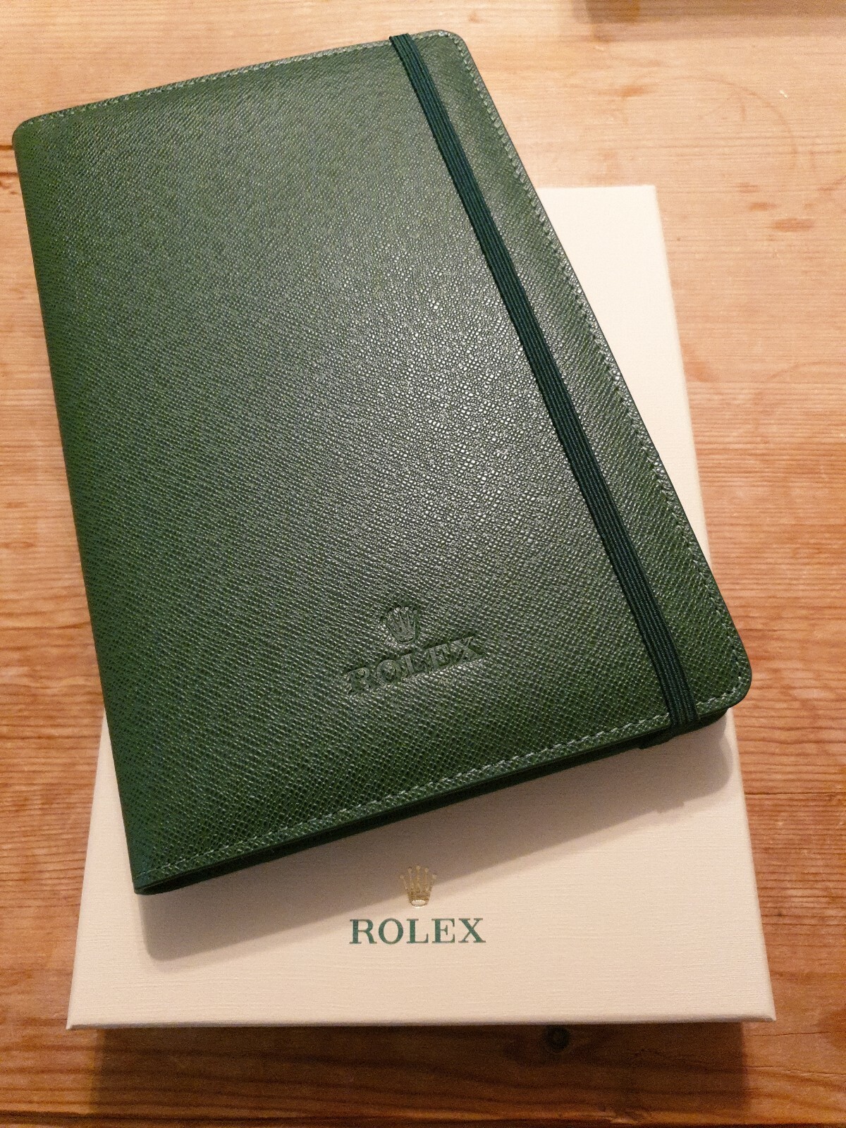 Genuine Rolex Green Leather Covered Notebook (approx 9x5ins) Mint ...