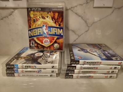 Lot 8 PS3 Games NBA JAM Madden 13 14 15 16 FIFA 10 13 14 All Complete ...