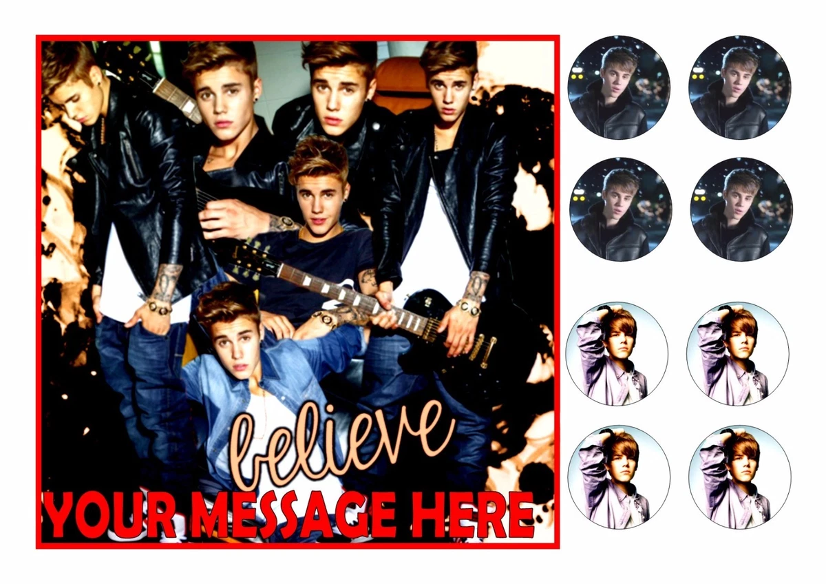 Justin Bieber Edible Cupcake Toppers