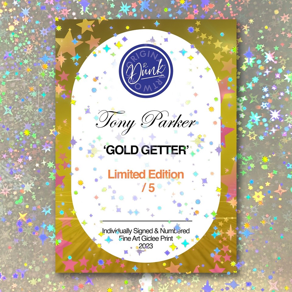 Tony Parker Holographic Gold Getter Sketch Card Limited 1/5 Dr. Dunk ...