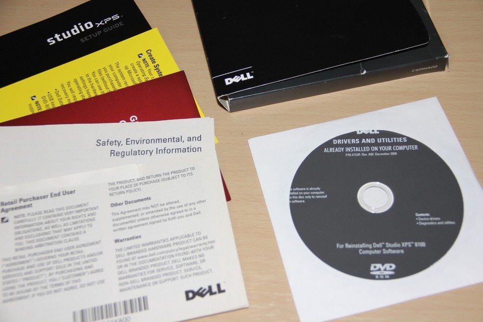 Dell Studio XPS Restore Setup Guide with Drivers and Utilities D03M001 ...