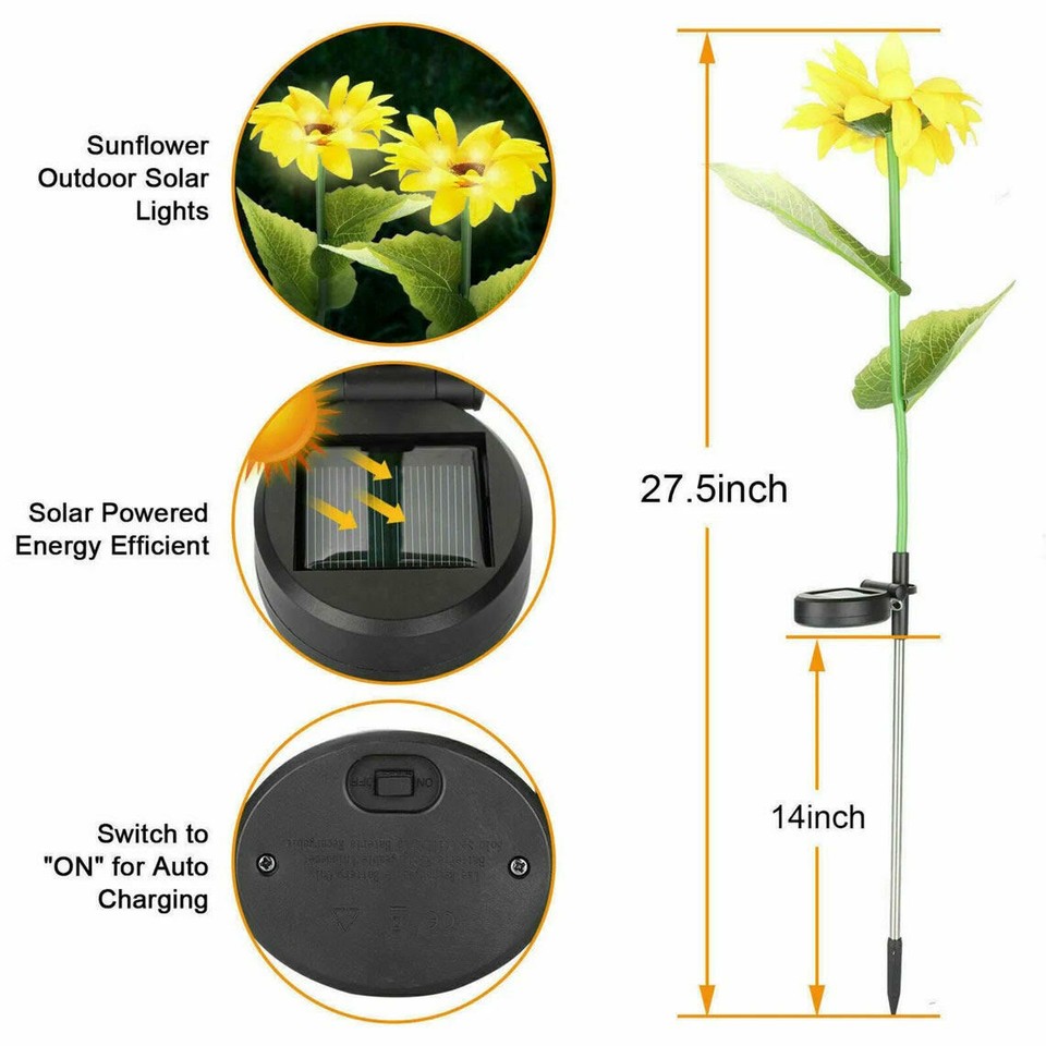 LED Solar Branch Flower Bloom Tree Stake Lights Outdoor Garden Patio ...