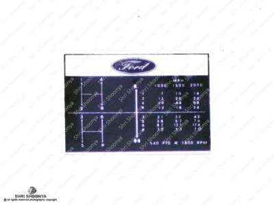 Gear Shift Decal for Ford Tractor 6-Speed 2000 3000 2600 3600 231 335 ...