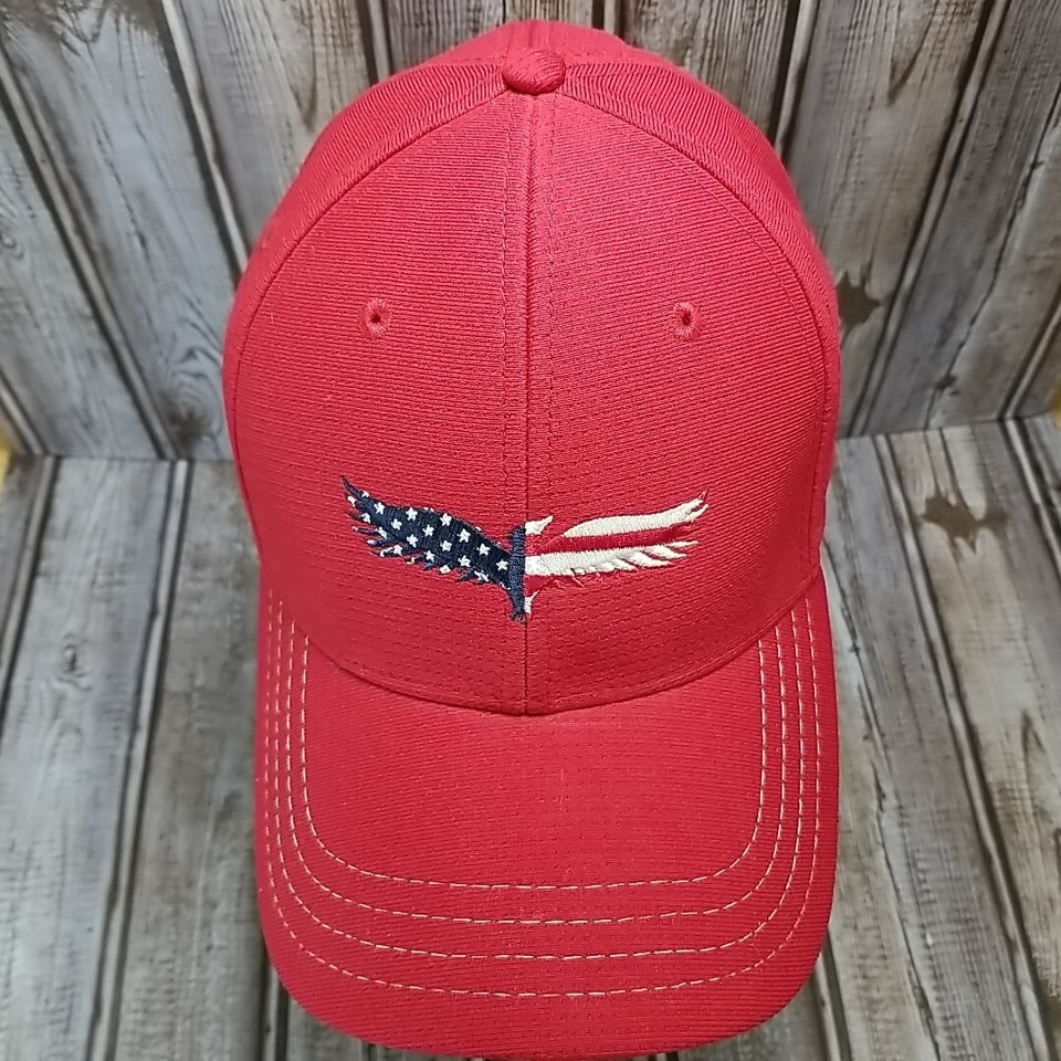 Pukka Golf Raven Phoenix Hat Fitted Cap Red Embroidered USA Flag Size L ...