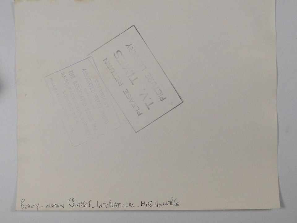 Marisol Malaret Miss Universe 1970 Beauty Pageant Miami FL VTG Press ...