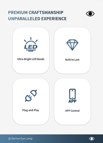 2*60CM Devil Eyes Light For Car- LED Display Screen DIY Truck ...