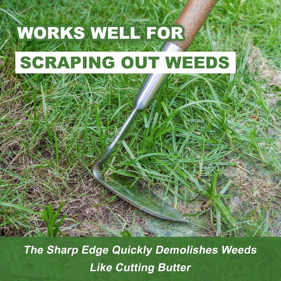 Sickle Hoe, 58'' Long Handle Japanese Hand Hoe for Standing to Remove ...