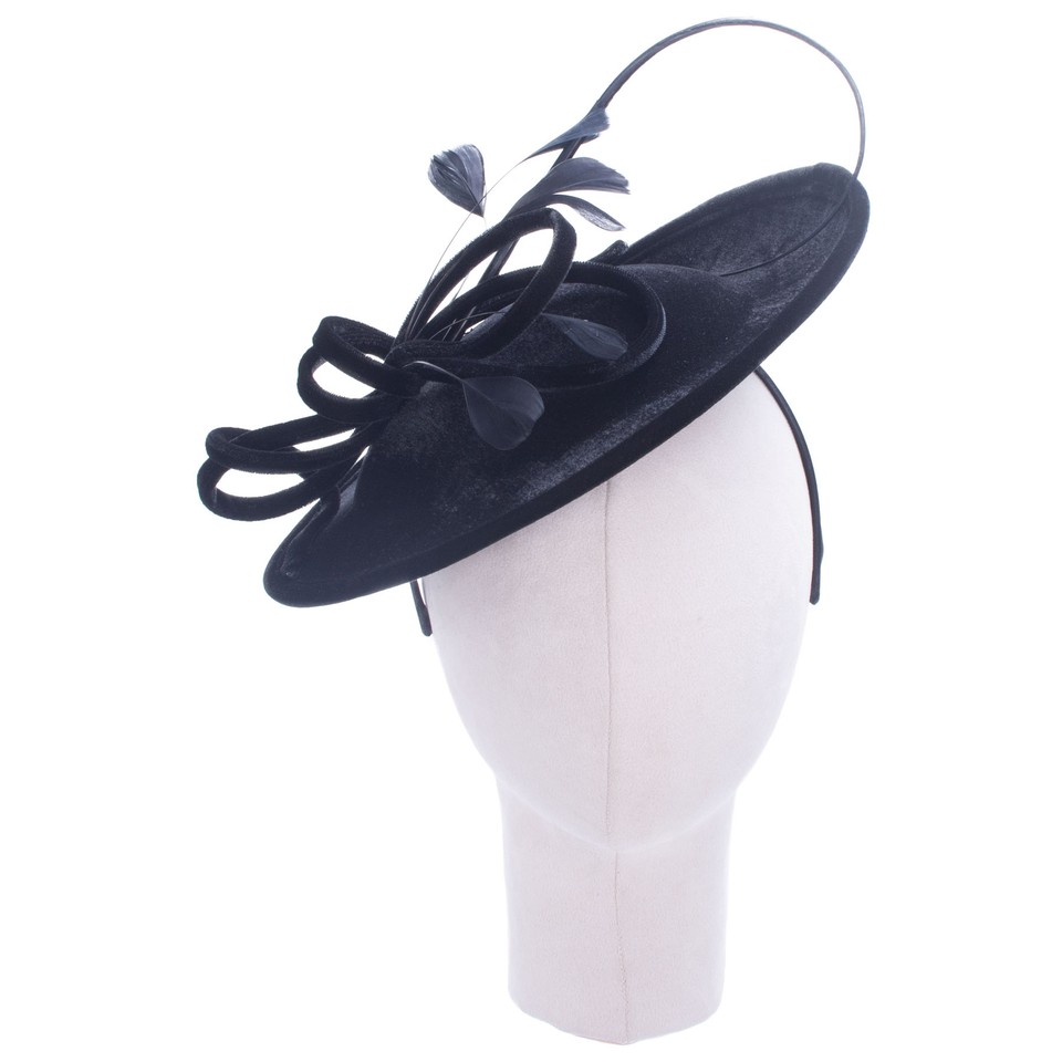 Elegant Womens Loop Velvet Wedding Occasion Church Fascinator Headpiece ...