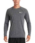 Nike Swim Rash Guard L/S Black Heather Men's Shirt Dri Fit Top UPF40 ...