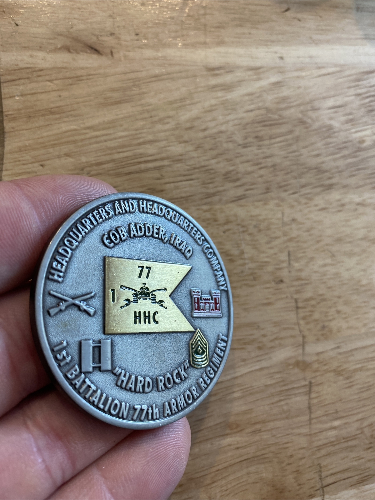 Commander Deployment Challenge Coin COB ADDER 77 Armor REGT Steel Tiger ...