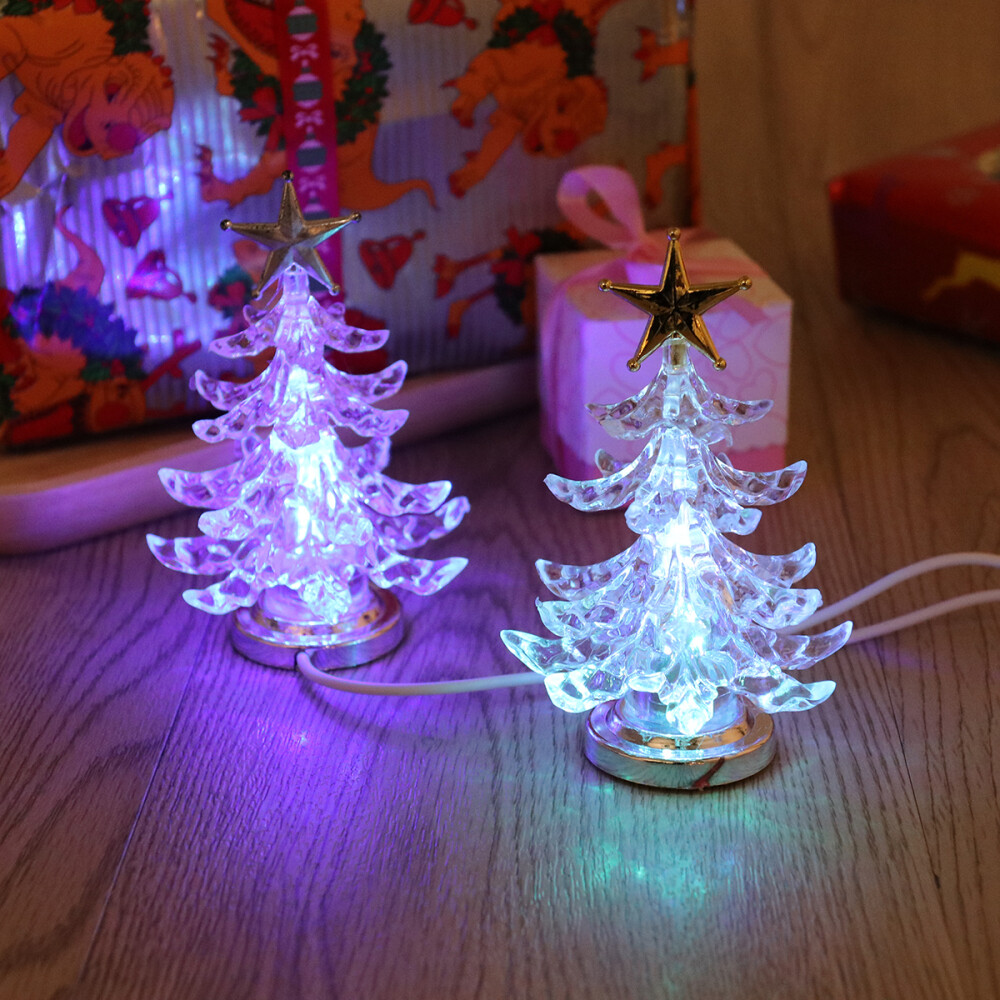 Usb Mini Christmas Tree 12" Vehicle Dash Christmas Tree USB Powered