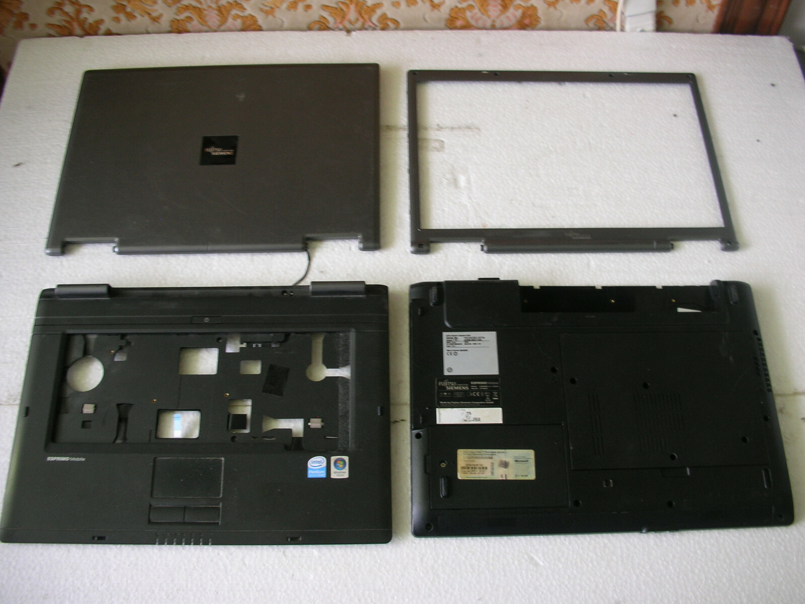 Plastiche Fujitsu Esprimo V5535 touchpad palmrest button lcd bezel back ...