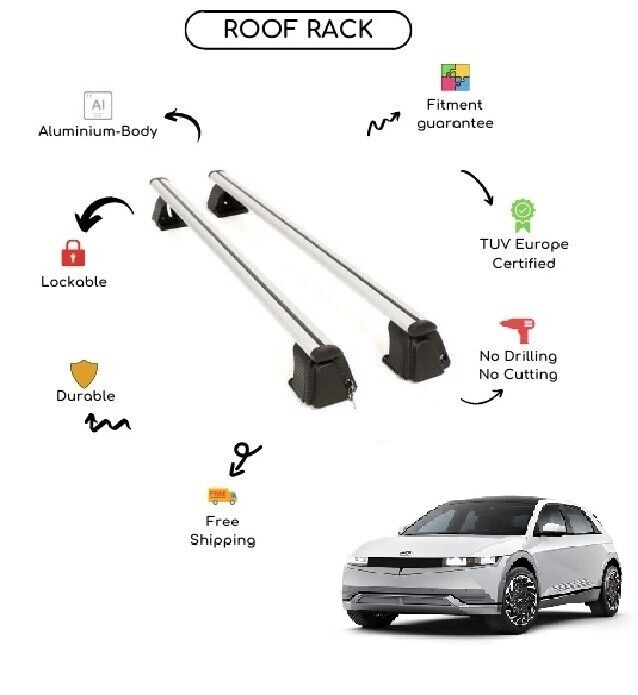 Bare Roof Rack Cross Bars Set for Hyundai Ioniq 5 2022-2023 -2 Cross ...