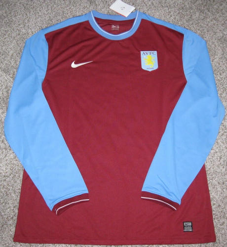 Aston Villa AVFC Mens 2XL Maroon/Sky Blue 2010 Nike Authentic Long ...