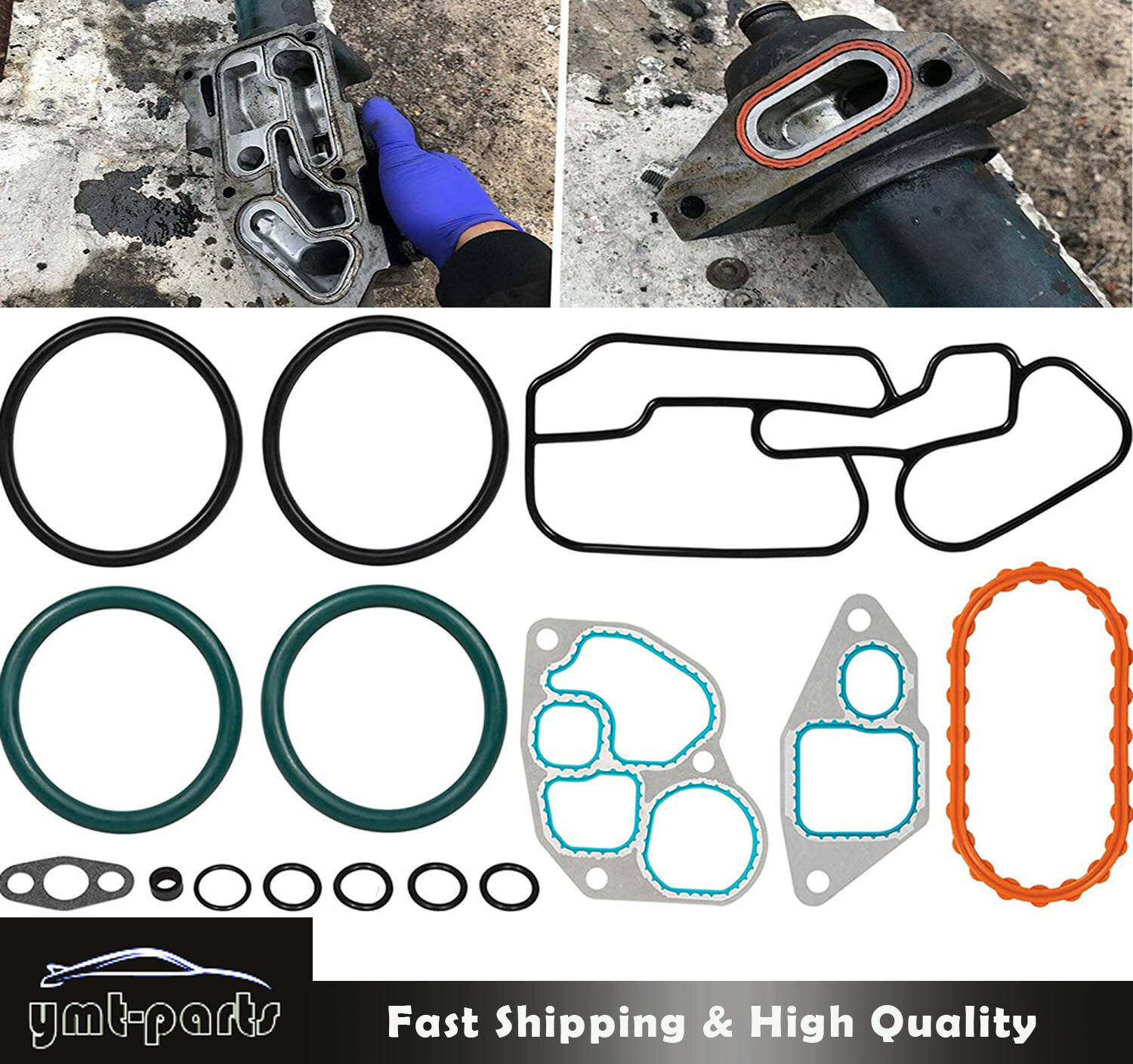 1823182C95 Oil Cooler Mounting Gasket Kit fit for For 1993-1997 DT466E ...
