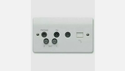 MK Logic Plus K3564 WHI - 2g TV/FM-DAB/SATx2 Quadplexer Outlet + BT ...