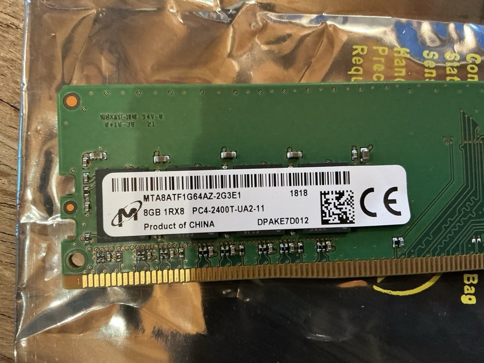 Micron SDRAM DDR4 1RX8 8GB PC4-2400 MTA8ATF1G64AZ-2G3E1 non-ECC | eBay