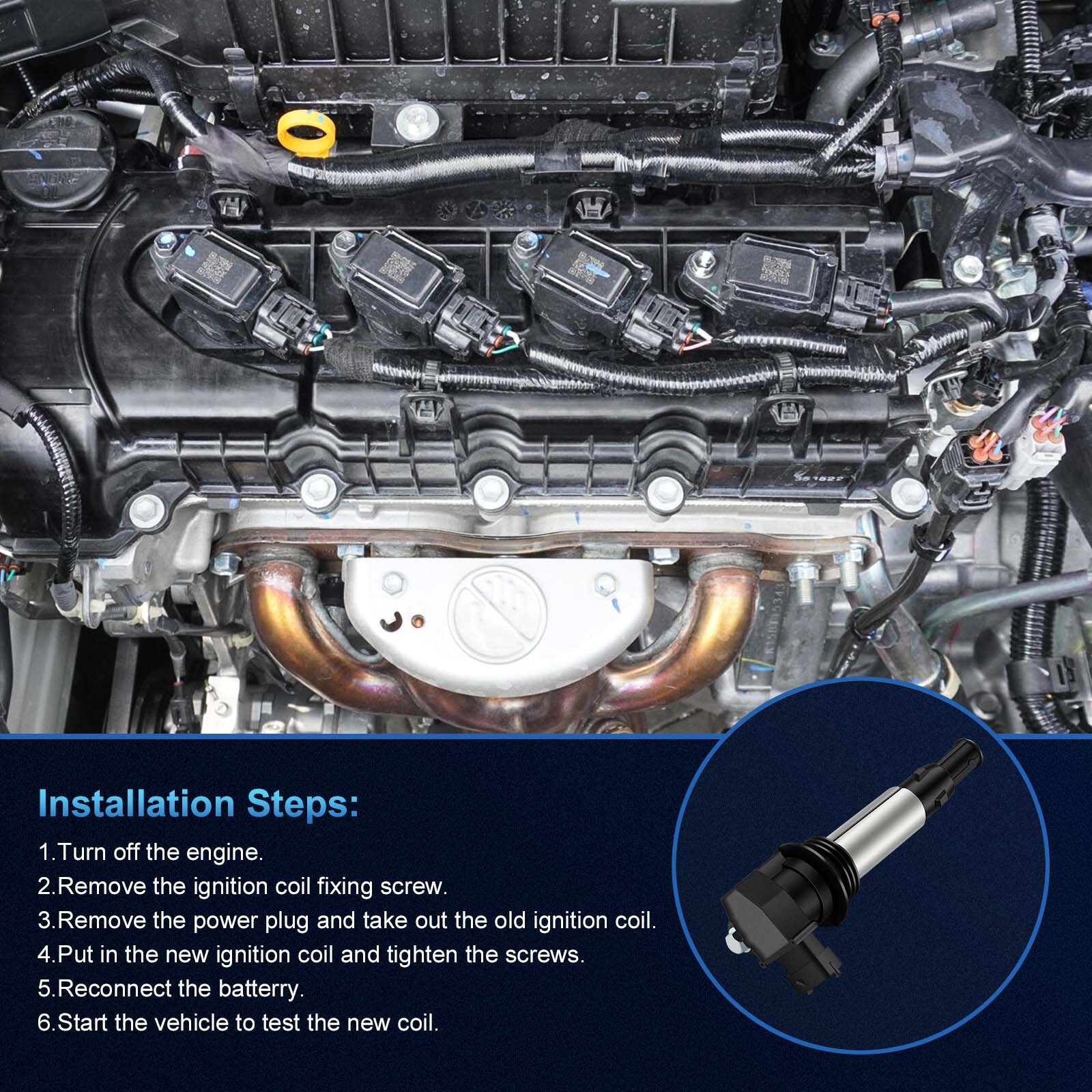 6X Ignition Coil For Cadillac SRX CTS STS GMC Acadia Buick Enclave ...