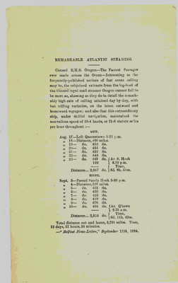 CUNARD LINE RMS OREGON SAILING CIRCULAR 1884 | eBay