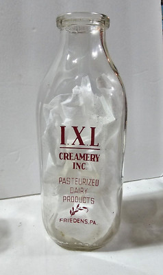 I.X.L. Creamery Inc. Friedens PA, Quart Milk Bottle - IXL CREAMERY | eBay