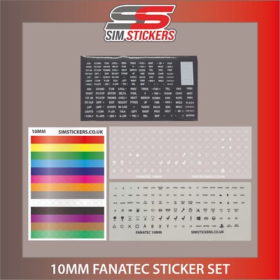 Fanetec 10mm Stickers for Car Sim Racing Button Box/Wheel Set of 4 | eBay