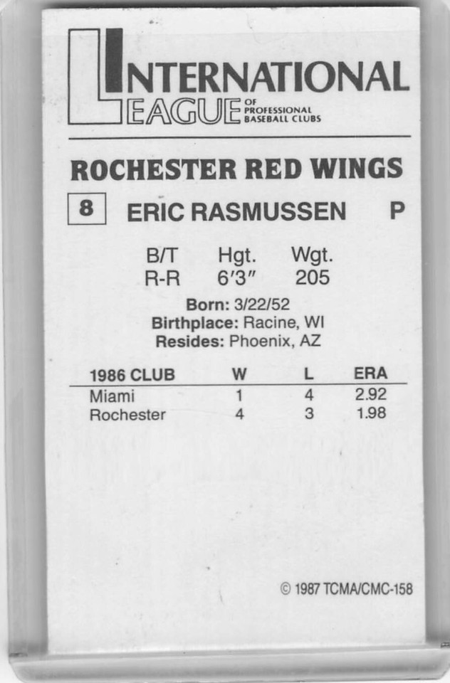 1987 TCMA Eric Rasmussen #8 | eBay