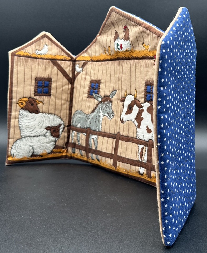 Vintage Sewn Stuffed Fabric Nativity Set Childs Toy Manger Scene ...